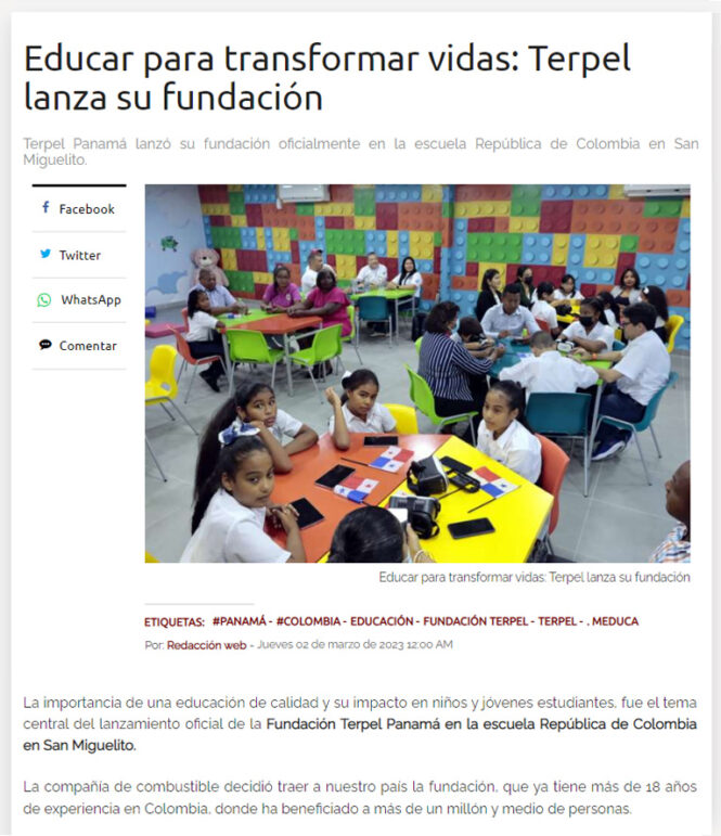 Educar para transformar vidas: Terpel lanza su fundación – Terpel Sostenibilidad